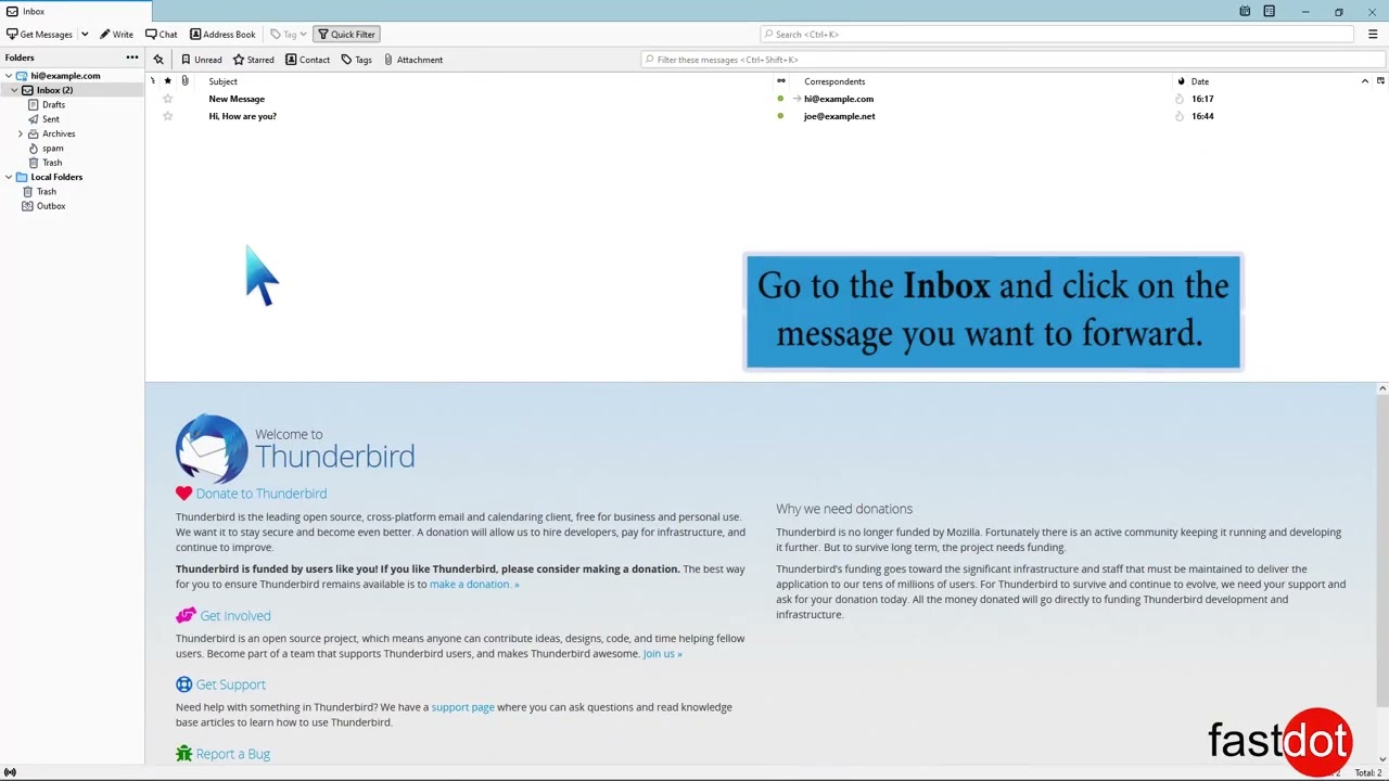 How to forward email in Mozilla Thunderbird