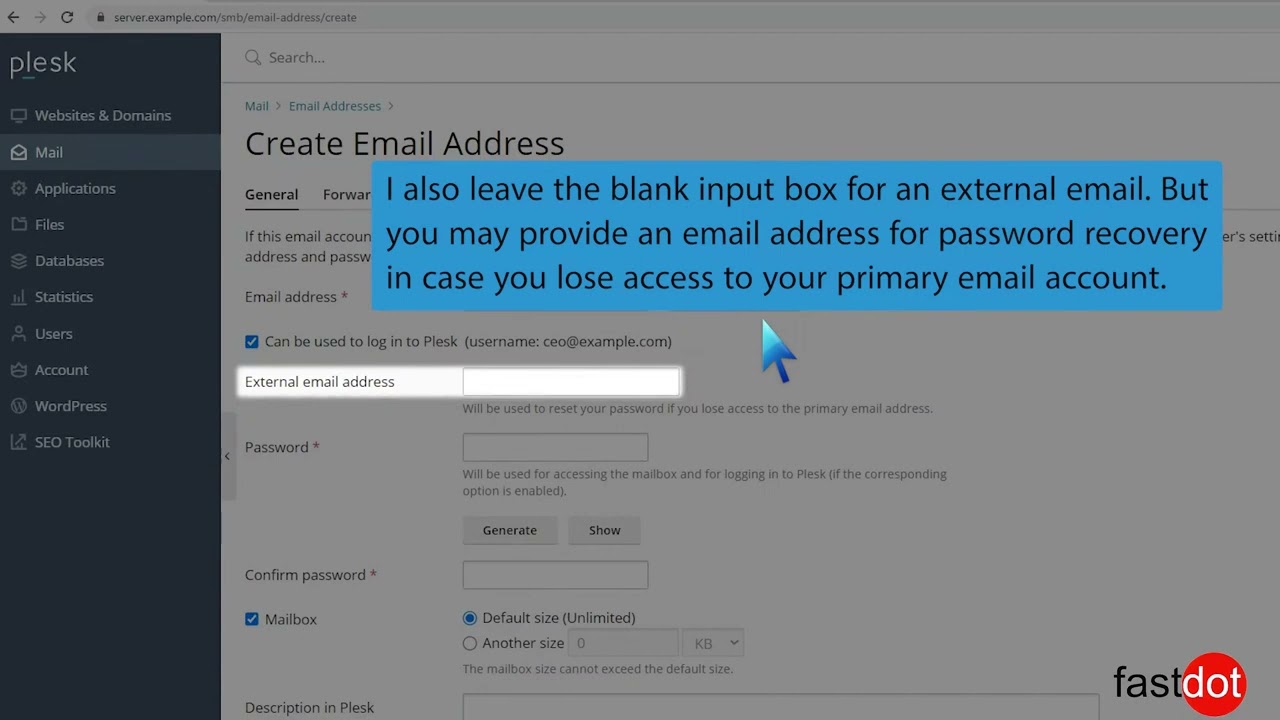 How to Create an Email Account in Plesk