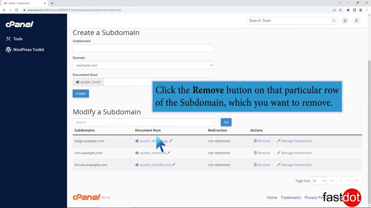How to Remove a Subdomain in cPanel