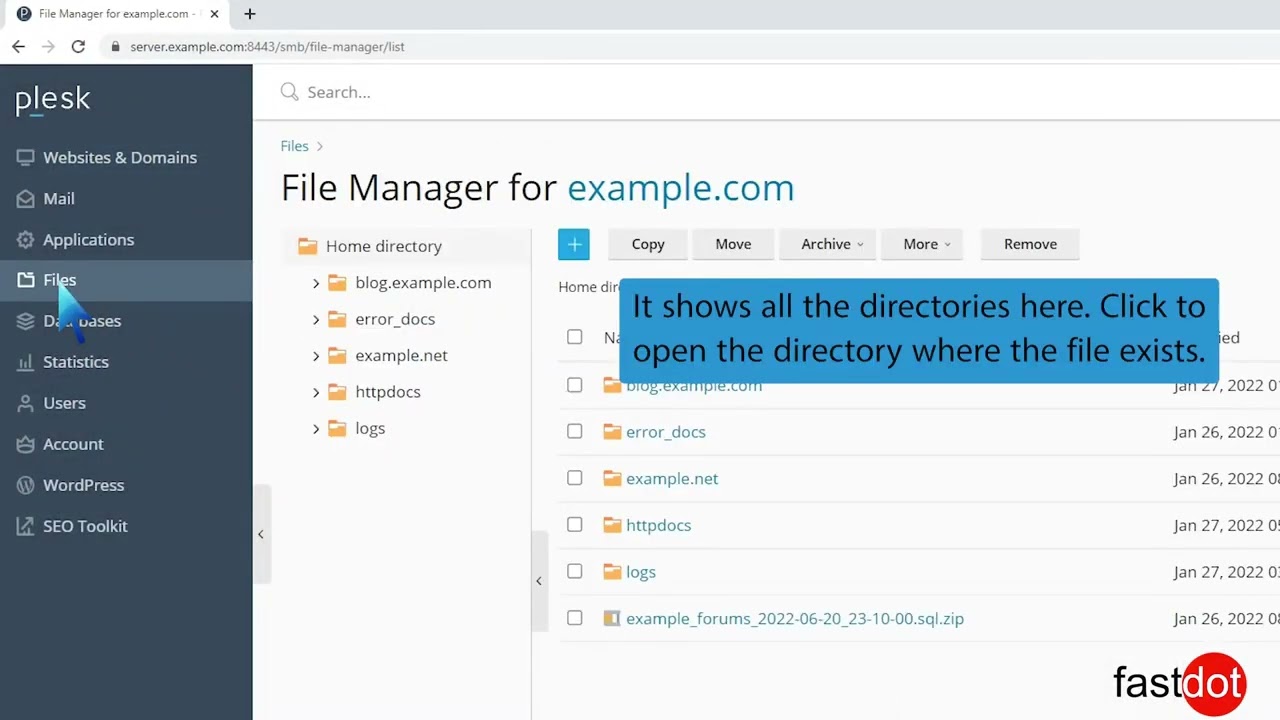 How to edit a file in the Plesk File Manager