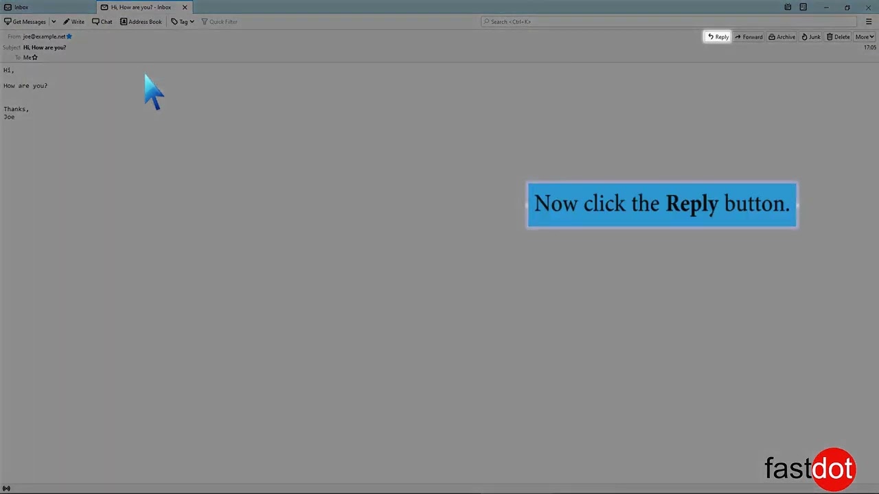 How to reply to email in Mozilla Thunderbird