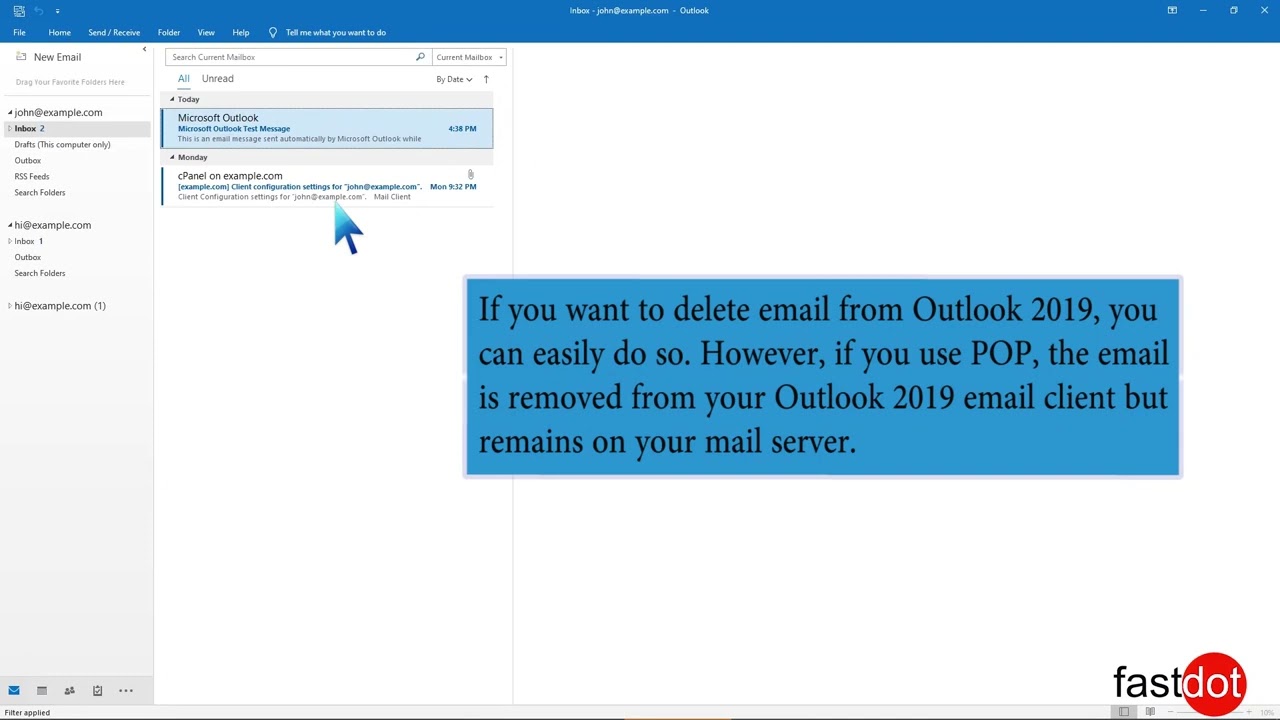 How to Delete Email Messages in Outlook 2019