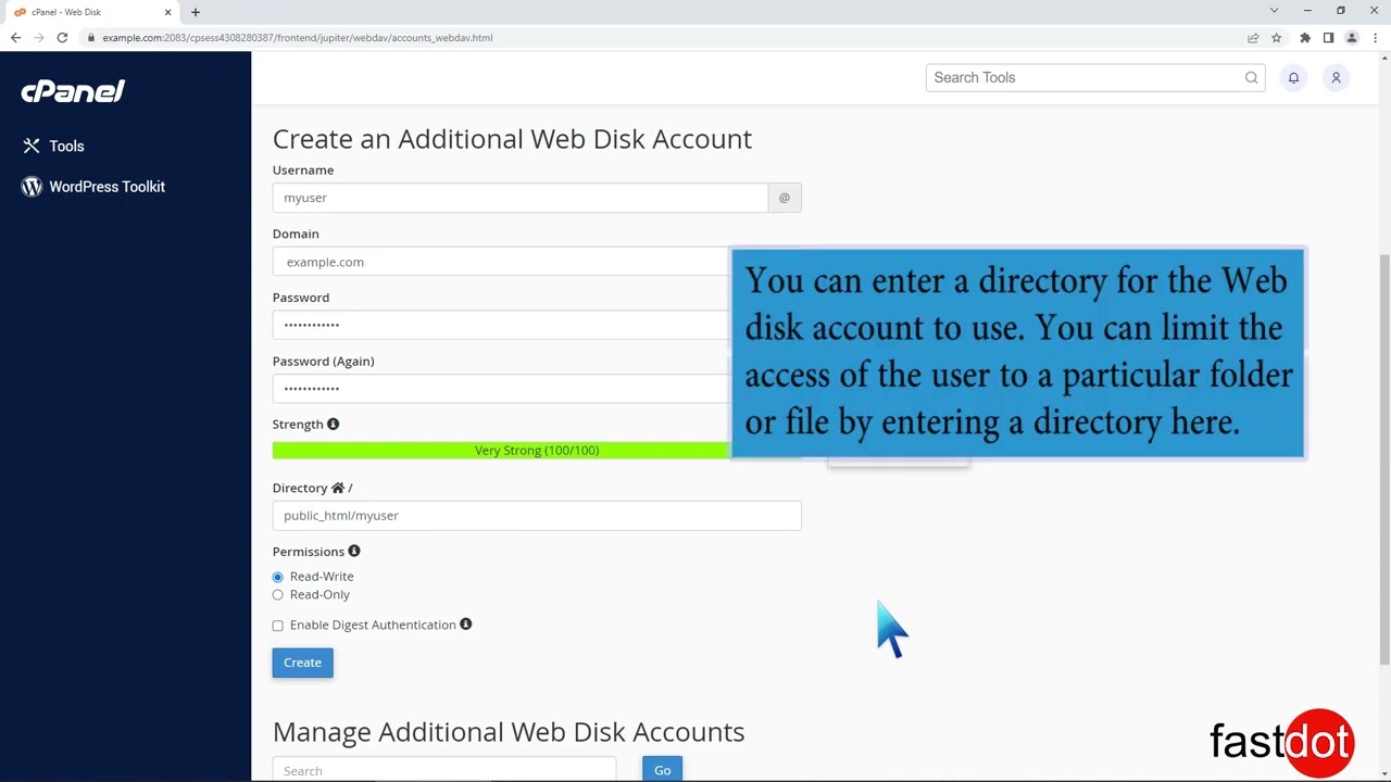 How To Create An Additional Web Disk Account In Cpanel